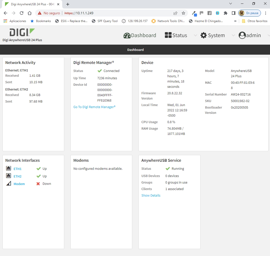 DIGI, AnywhereUSB 24 plus - Daniel Dávila López